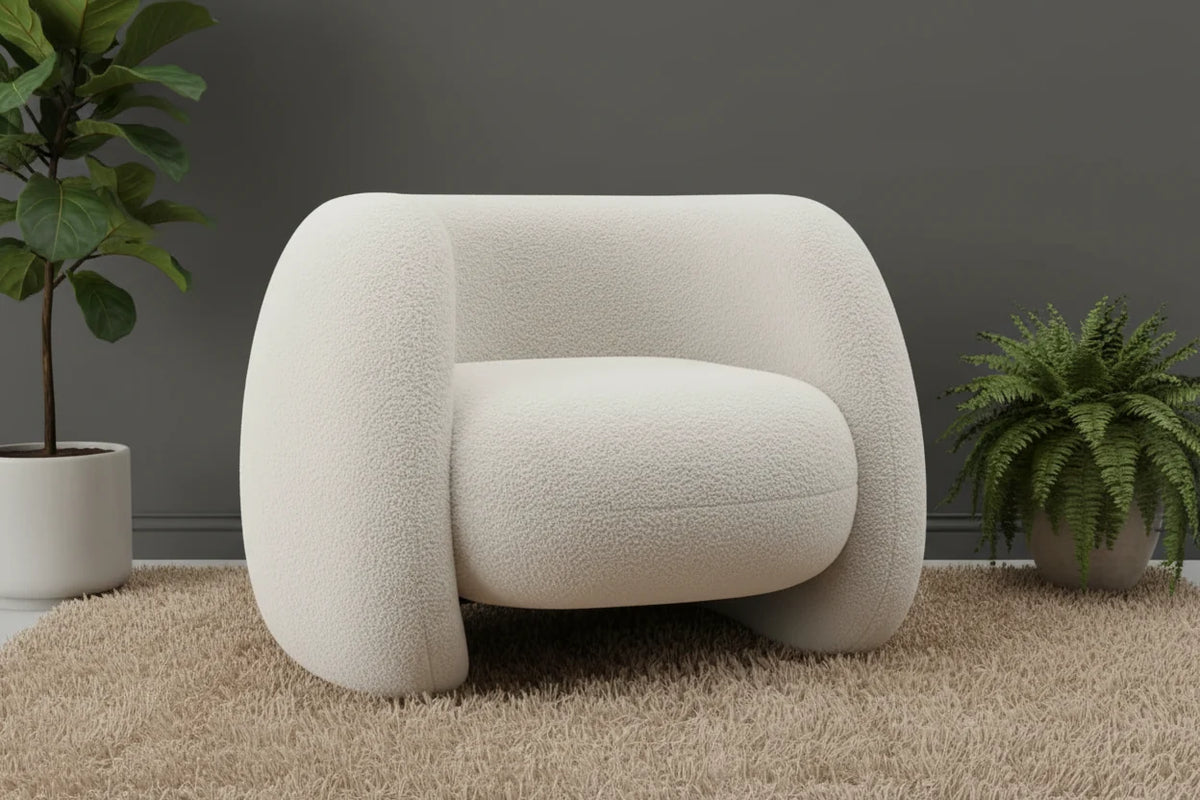 Dori Boucle Curved Lounge Chair – Auronex Studio